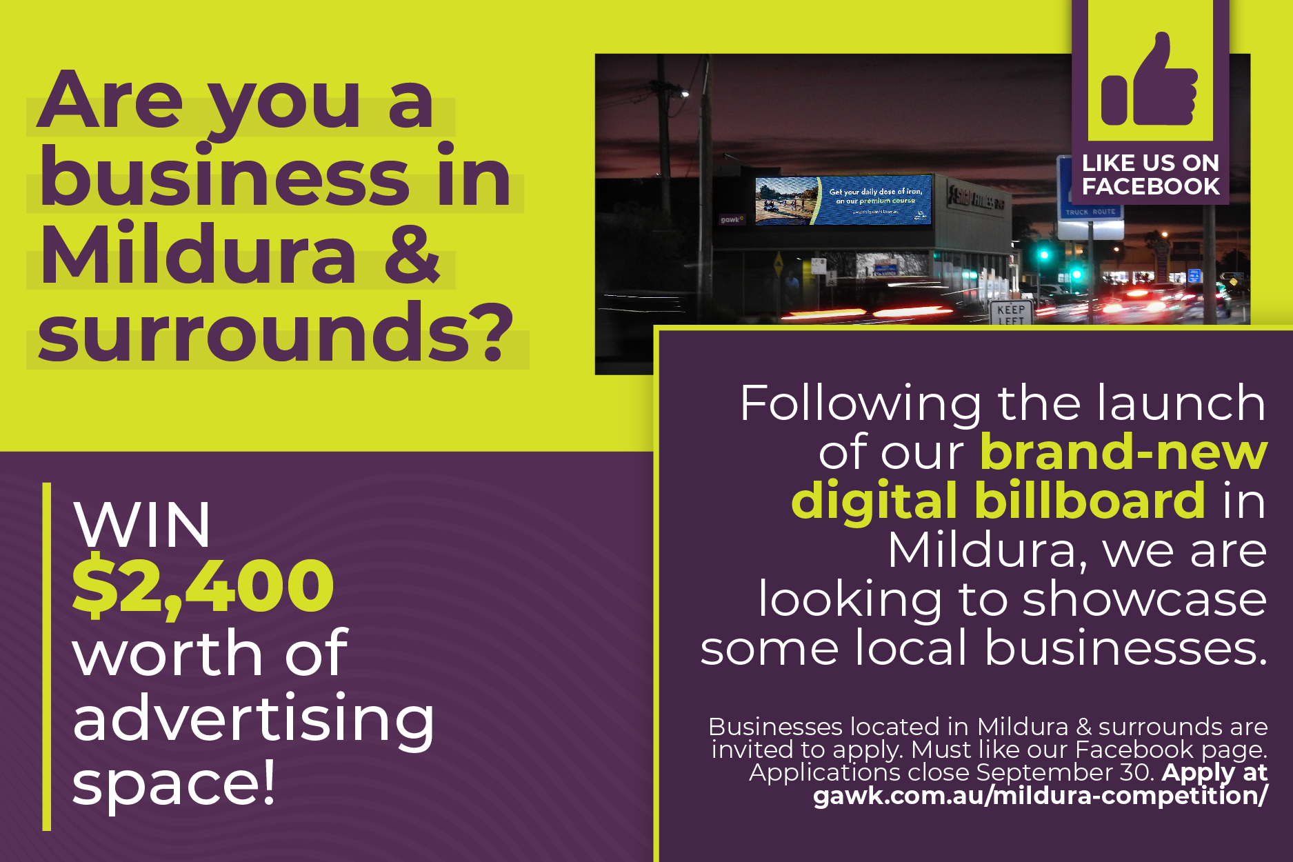 Mildura Digital Competition | Gawk Outdoor