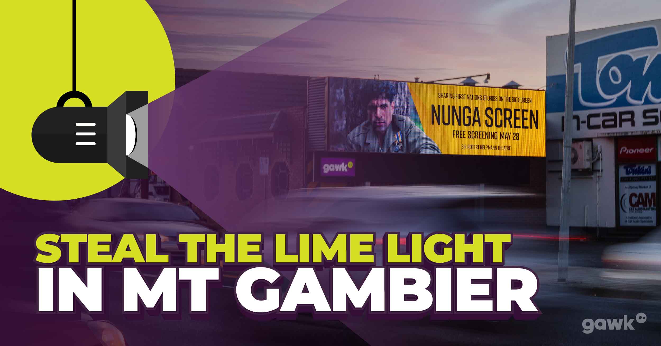 Advertising In Mount Gambier | DOOH Lime Light | Gawk Outdoor